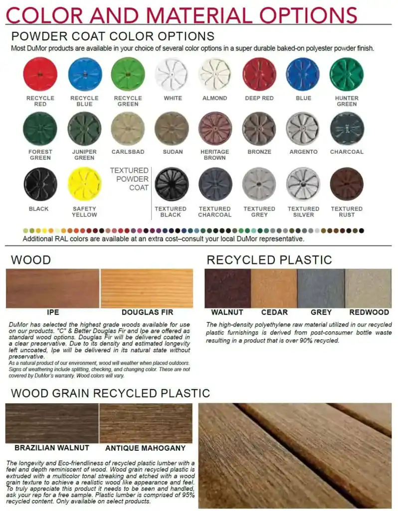 DuMor Site Furnishings – Stylish & Durable Outdoor Seating